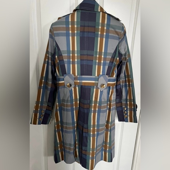 CAbi | Jackets & Coats | Cabi Trench Beautiful Blue Plaid Size Medium ...